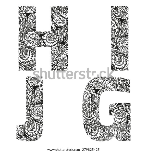 Group Letters Vector Illustration Doodle Sketchy: vector de stock ...