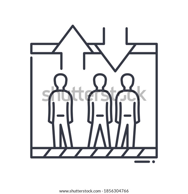 Group Lift Icon Linear Isolated Illustration Stock Vector (Royalty Free ...