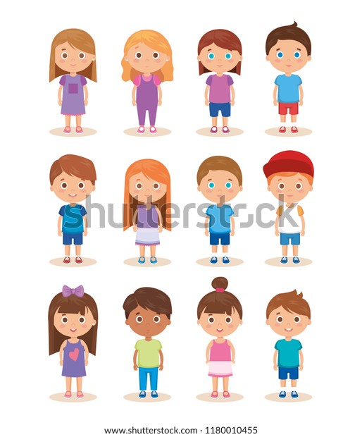 Group Little Kids Characters: เวกเตอร์สต็อก (ปลอดค่าลิขสิทธิ์ ...