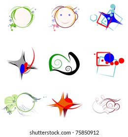 Group Logos Icons Graphic Elements Design Stock Vector (Royalty Free ...