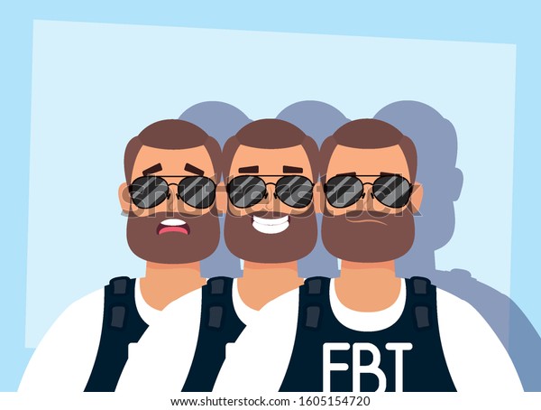 Group Men Beard Fbi Agents Vector Stock Vector (Royalty Free ...