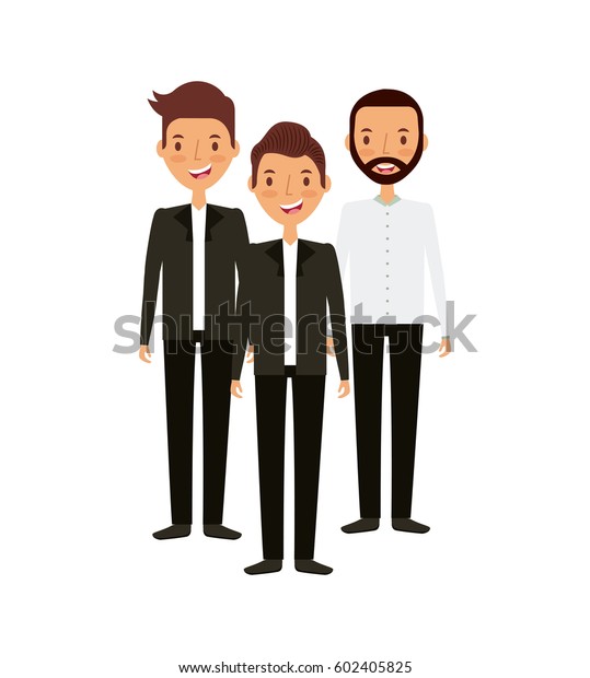 Group Men Cartoon Icon Teamwork Concept 스톡 벡터(로열티 프리) 602405825 ...