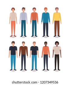 Group Men Friends Characters Stock Vector (Royalty Free) 1207349593