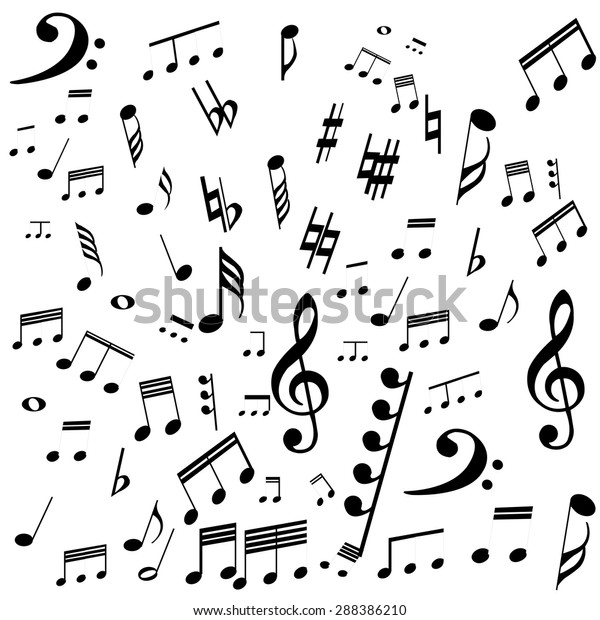 Group Musical Notes On White Background Stock Vector (Royalty Free ...