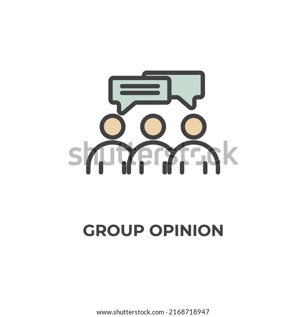 Group Opinion Vector Icon Colorful Flat Stock Vector (Royalty Free ...