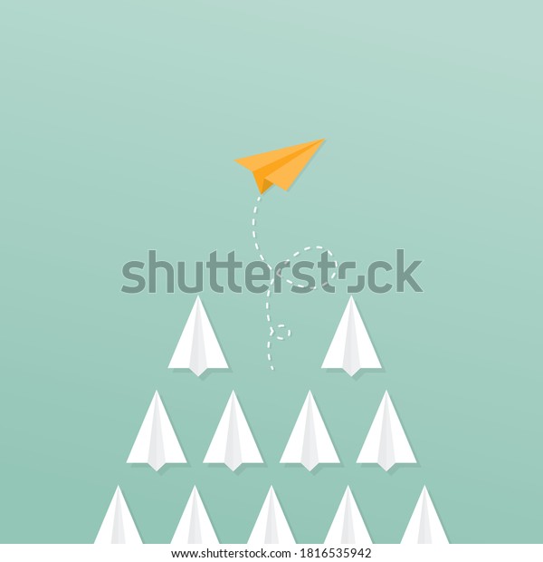 Group Paper Planes Flying Yellow Paper Stock Vector (Royalty Free ...