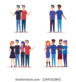Group People Characters Stock Vector (Royalty Free) 1244162842
