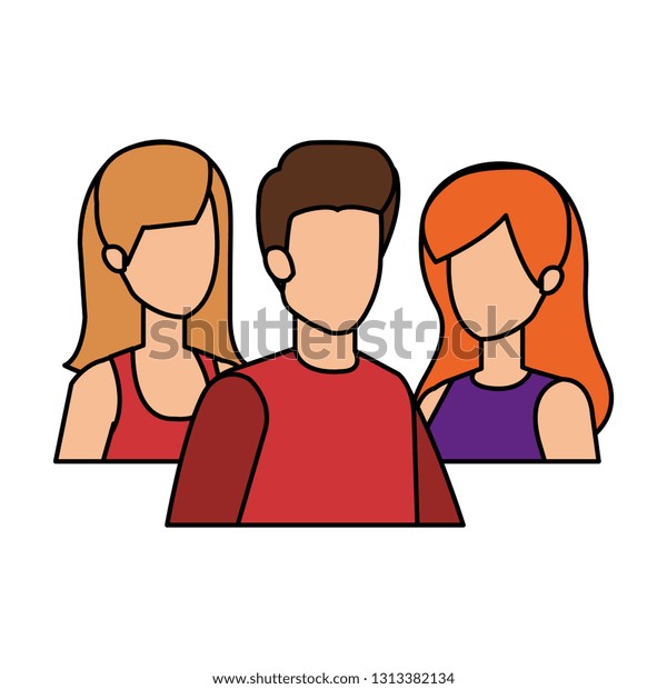 Group People Characters Stock Vector (Royalty Free) 1313382134 ...
