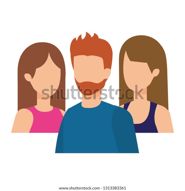 Group People Characters Stock Vector (Royalty Free) 1313383361 ...