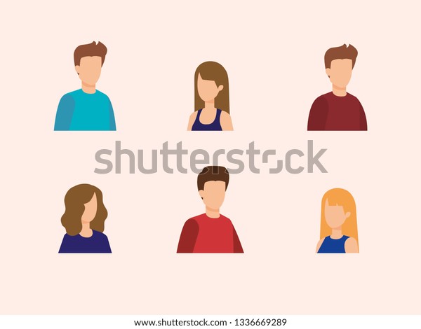 Group People Characters Stock Vector (Royalty Free) 1336669289 ...