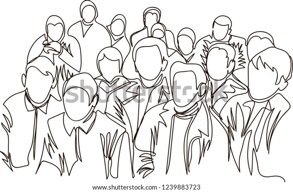 Group People Crowd People Drawn One Stock Vector (Royalty Free) 1239883723