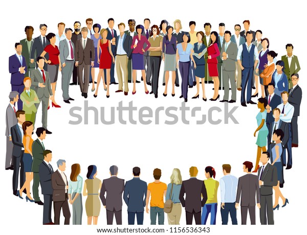 Group People Form Circle Stock Vector (Royalty Free) 1156536343