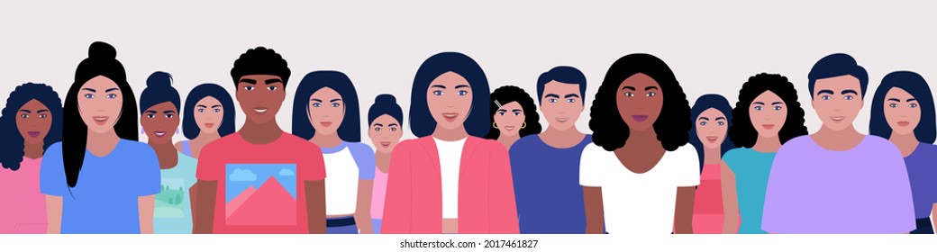 Group People Gathering Together Vector Illustration Stock Vector ...