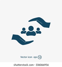 Protecting People Icon Vector Set Charity Stock Vector (Royalty Free ...