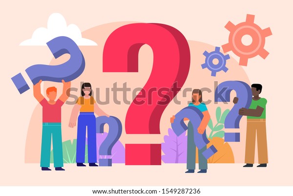 Group People Hold Big Question Marks Stock Vector (Royalty Free ...