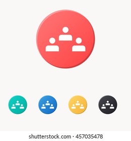 Group People Icon Button Flat Style Stock Vector (Royalty Free ...
