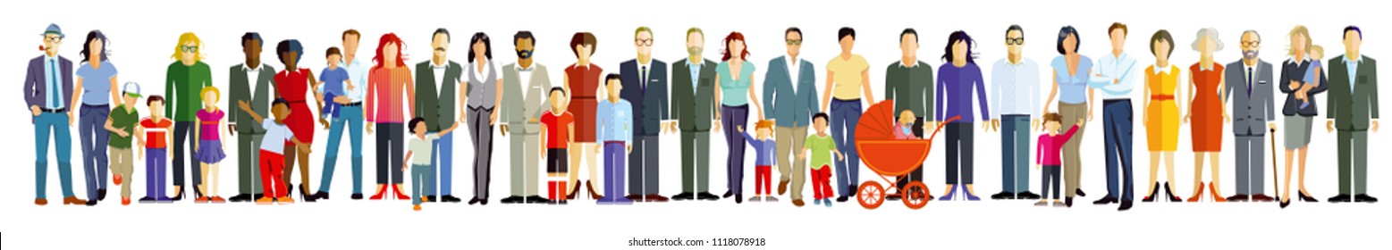 Group People Line Crowd Illustration Stock Illustration 794146681 ...