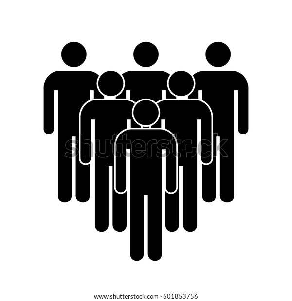 Group People Group Men Black Isolated Stock Vector (Royalty Free ...