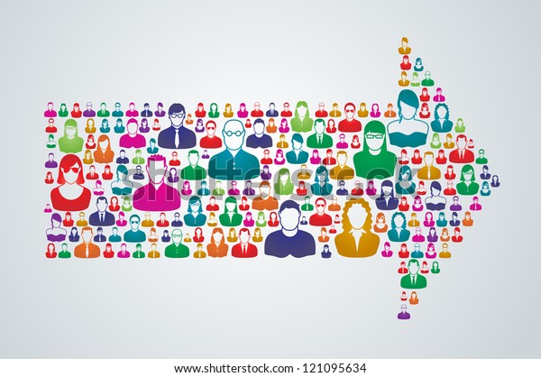 Group People Move Forward United Direction Stock Vector (Royalty Free ...