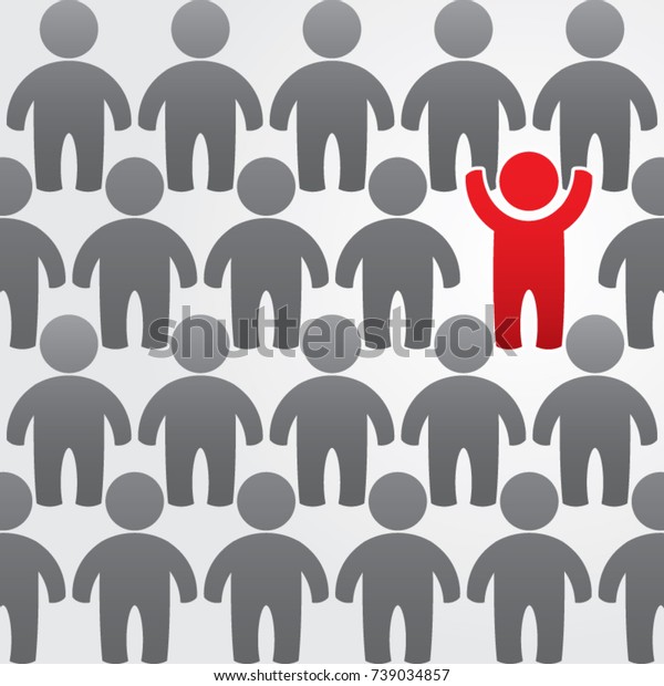 Group People One Stand Out Because Stock Vector (Royalty Free) 739034857