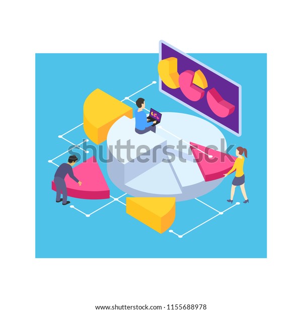 Group People Perform Data Analysis Isometric 库存矢量图（免版税）1155688978 ...