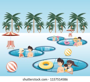 Group People Pool Icon Vectorilustration Stock Vector (Royalty Free ...