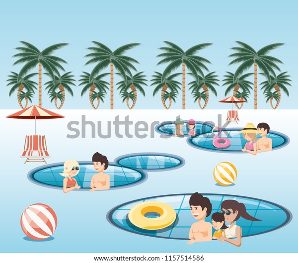 Group People Pool Icon Vectorilustration Stock Vector (Royalty Free ...