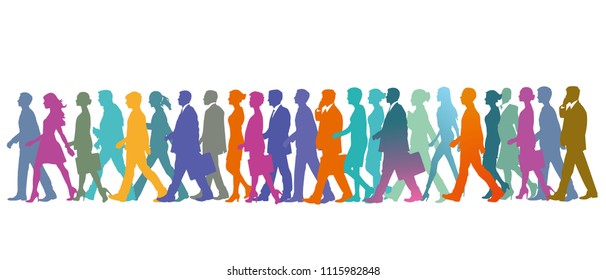 Group People Row Crowd Stock Vector (Royalty Free) 1115982848 ...