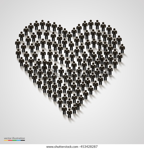 Group People Shape Heart Concept Business: เวกเตอร์สต็อก (ปลอดค่า ...