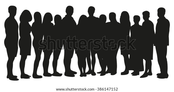 Group People Silhouette Stock Vector (Royalty Free) 386147152 ...
