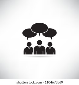Group People Speech Bubbles Icon: เวกเตอร์สต็อก (ปลอดค่าลิขสิทธิ์ ...