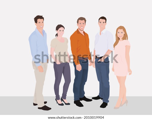 Group People Standing Together Community Togetherness Stock Vector ...