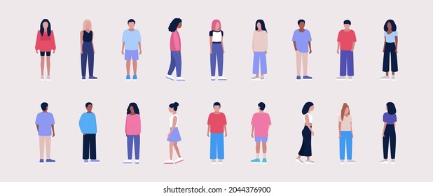 Group People Standing Together Vector Illustration Stock Vector ...
