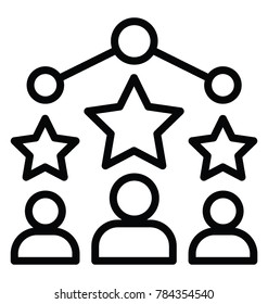 Group People Star Ranking Line Icon Stock Vector (Royalty Free ...