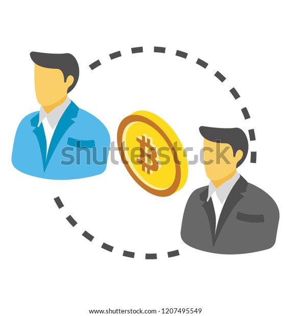 Group People Trying Transacting Cryptocurrency Double Stock Vector ...