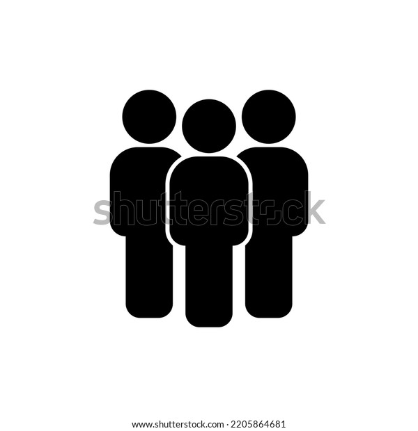 Group People Vector Black Color Isolated Stock Vector (Royalty Free ...