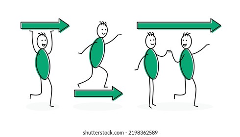 Group People Walking Forward On Right Stock Vector (Royalty Free ...