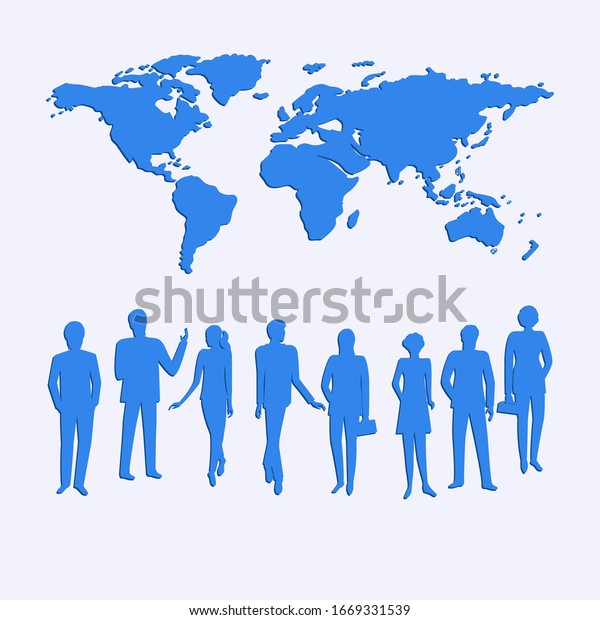 Group People World Map Vector Business Stock Vector (Royalty Free ...