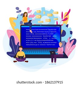 Stylized Cartoon Vector Illustration Group People: Stock-Vektorgrafik ...