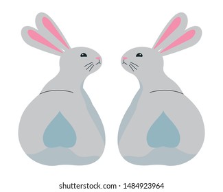 Group Rabbits Animals Playing Cartoons Vector Stock Vector (Royalty ...