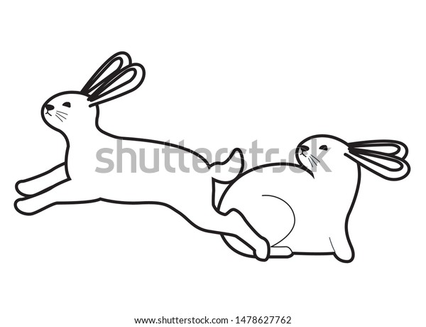 Group Rabbits Animals Playing Cartoons Vector Stock Vector (Royalty ...