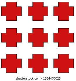 Group Red Cross On White Background Stock Vector (Royalty Free ...