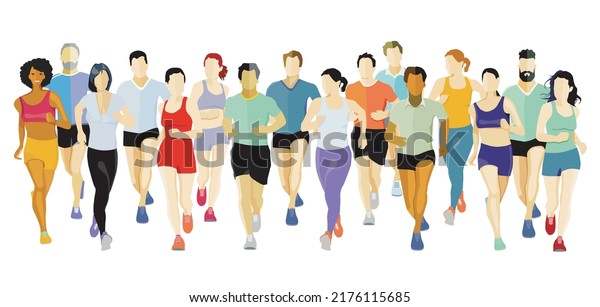 Group Runners Illustration Stock Vector (Royalty Free) 2176115685 ...