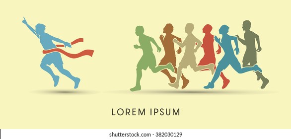 Group Runners Winner Graphic Vector Stock Vector (Royalty Free ...