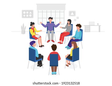 Group Session Psychologist Vector Illustration Stock Vector (Royalty ...