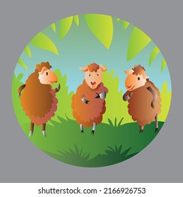 Group Sheep Standing Talking Cartoon Scene Stock Vector (Royalty Free ...