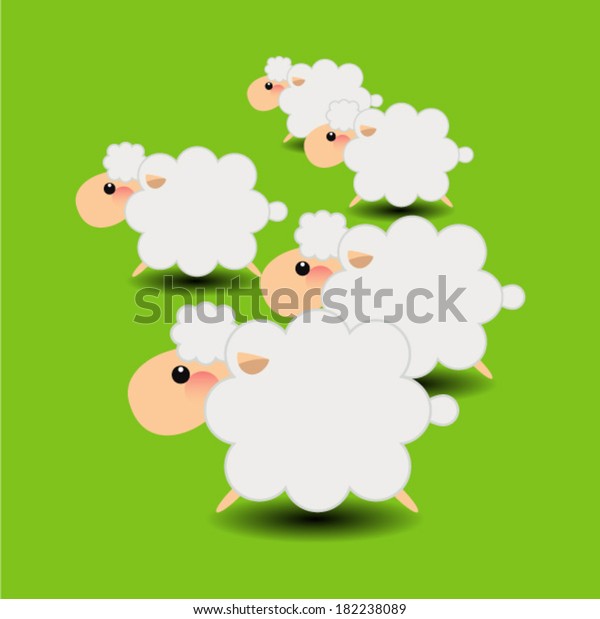 Group Sheeps Cartoon Stock Vector (Royalty Free) 182238089 | Shutterstock