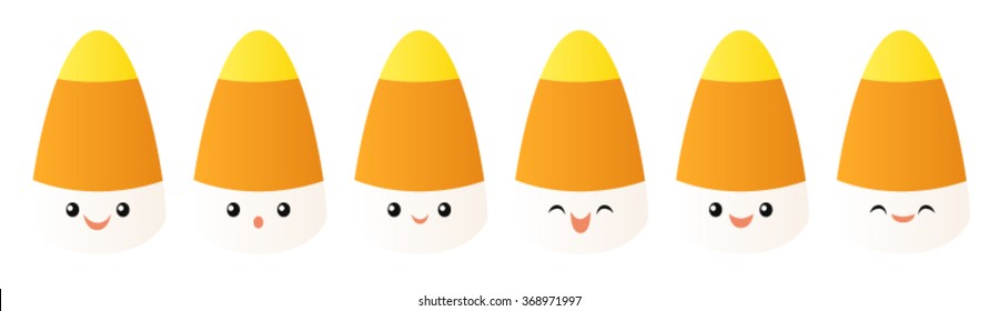 Group Smiling Candy Corn Pieces Stock Vector (Royalty Free) 368971997 ...