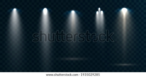 Group Spotlights Isolated On Transparent Background Stock Vector ...