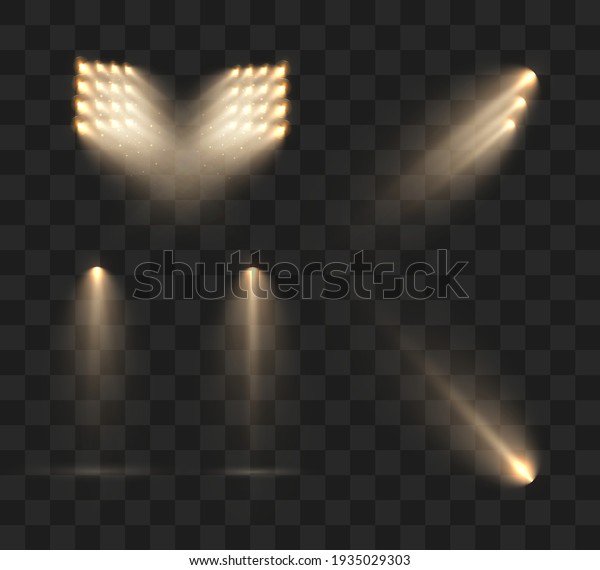 Group Spotlights Isolated On Transparent Background Stock Vector ...